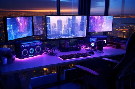 Premium Photo A Content Creators Desk With A Highperformance PC 00060 02