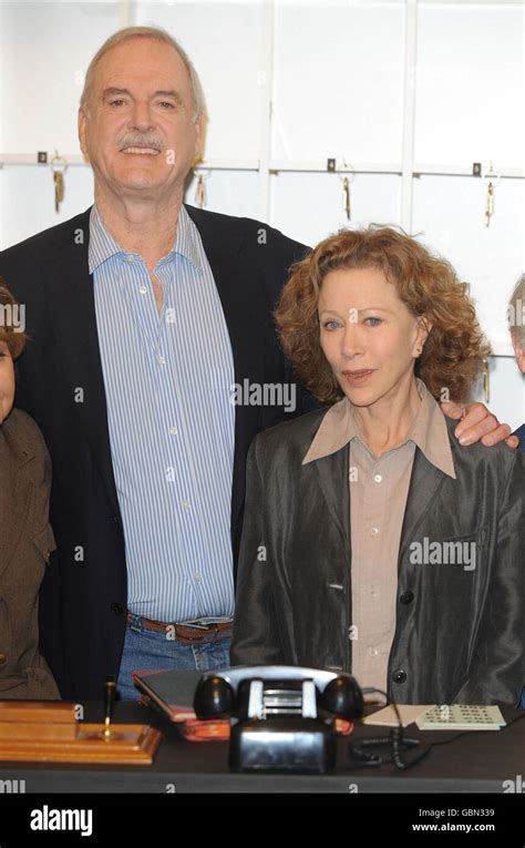 John Cleese And Connie Booth Are Seen In London Promoting Two Fawlty