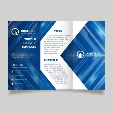 Free Vector Blue Technology Brochure Template