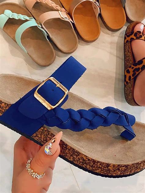 Plaited Toe Loop Flat Sandals Red 65 7 Summer Sandals Flat