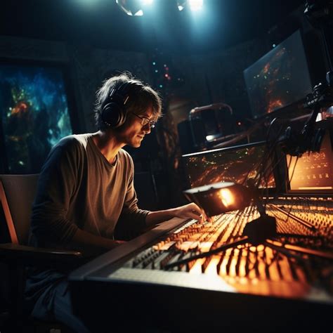 Premium Ai Image A Man Playing A Keyboard With The Words The Name On The Bottom