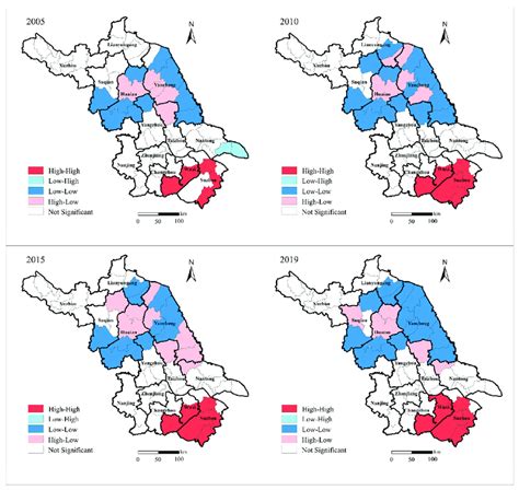 Spatial Correlation Pattern Of Population Industry Land Urbanization Download Scientific
