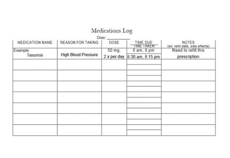Free Medication Schedule Templates Pdf Word Excel Printable Daily