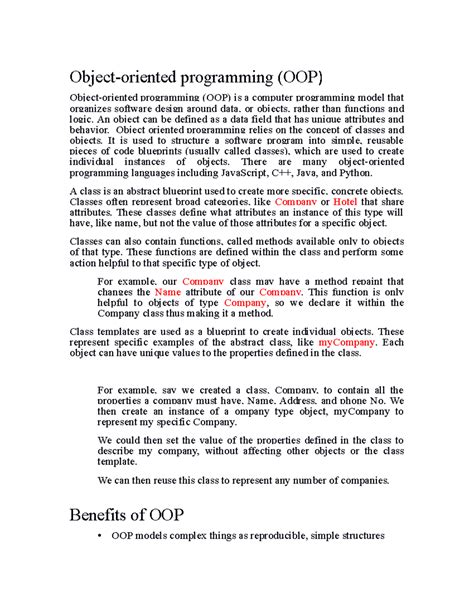 Oops Basics Of Object Oriented Programming Object Oriented