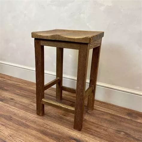 Oak Square Bum Stool In Antique Stools