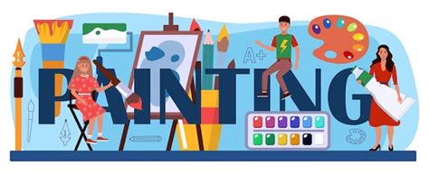 Premium Vector Painting Typographic Header Art School Education