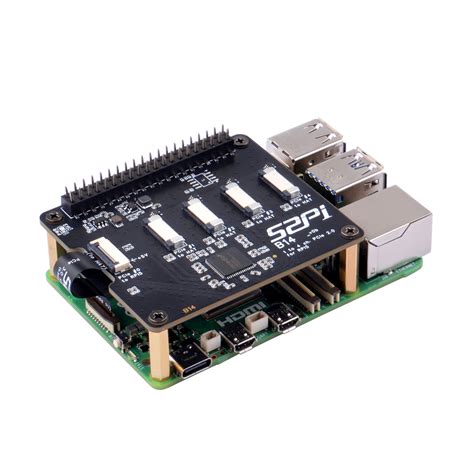 52pi Quad Fpc Pcie Hat For Raspberry Pi 5 B14 Hat 1 To 4 Pcie Interface With 40pin Gpio Pin