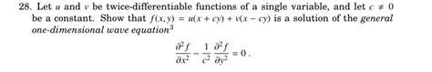 Solved Let U And V Be Twice Differentiable Functions Of Chegg Com