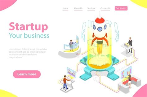 Premium Vector Flat Isometric Vector Landing Page Template Of New Business Startup Project Launch