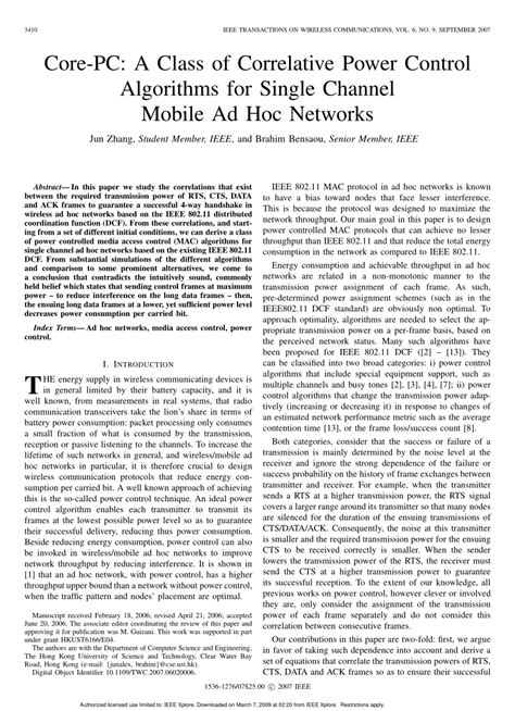 Pdf Core Pc A Class Of Correlative Power Control Algorithms For