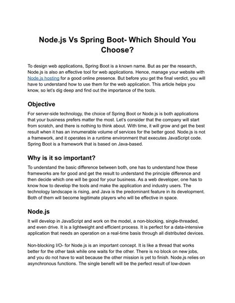 Ppt Nodejs Vs Spring Boot Which Should You Choose Powerpoint