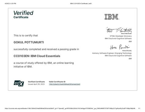 Completed Ibm Cloud Essentials Course On Edx Gokul Pottumurti Posted