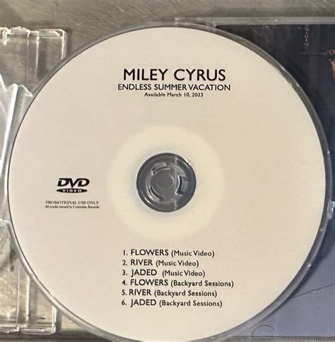 Miley Cyrus Endless Summer Vacation 6 Dvd Promo Borderline Music