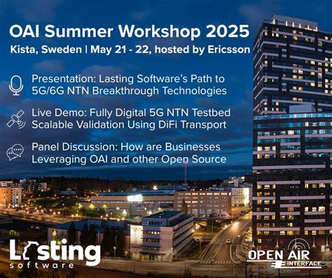 Oaiworkshop Openairinterface 6g Ntn 5g Aiintelecom Opensource… Lasting Software