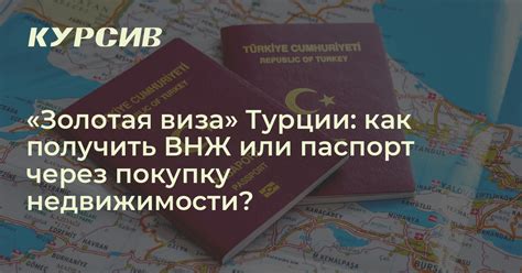 «Золотая виза Турции как получить ВНЖ или паспорт через покупку недвижимости