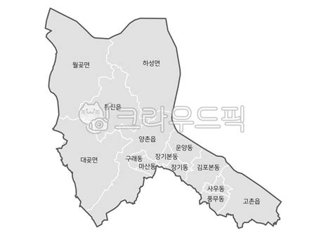 김포시지도 김포지도 김포시행정지도 김포시 김포 사진이미지일러스트캘리그라피 짜군작가