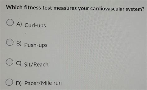 Solved Which Fitness Test Measures Your Cardiovascular System A Curl