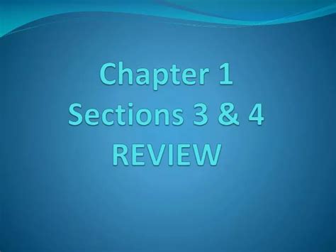 Ppt Chapter 1 Sections 3 And 4 Review Powerpoint Presentation Free