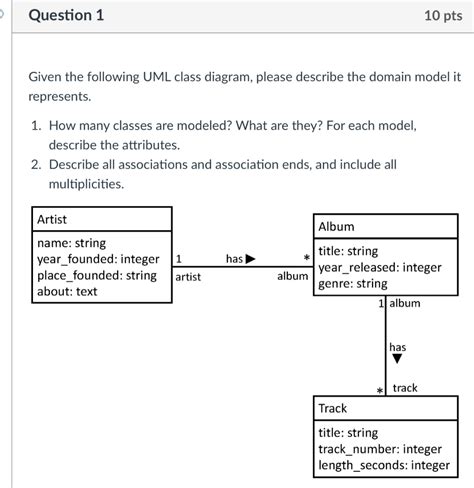 question 1 10 pts given the following uml class