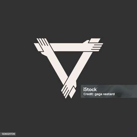 서로 힙스터 빈티지 벡터 아이콘 일러스트를 들고 있는 세 손 로고에 대한 스톡 벡터 아트 및 기타 이미지 로고 공란 기타 주제 Istock