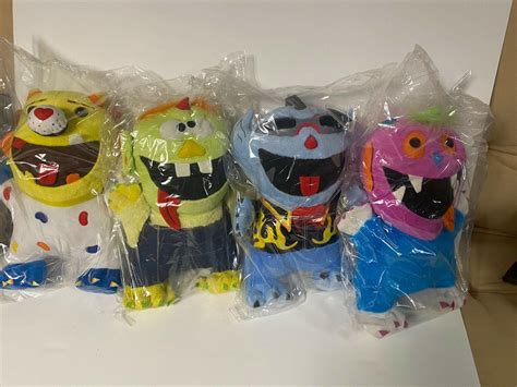 Set Of 4 New Goofy Grin Monsters Plush Toys 3888132642