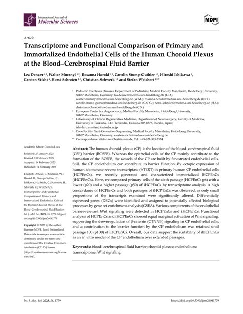 Pdf Transcriptome And Functional Comparison Of Primary And Immortalized Endothelial Cells Of