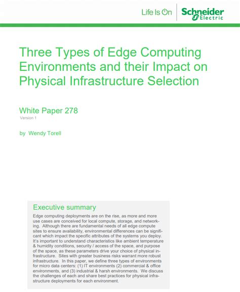 Three Types Of Edge Computing Environments And Their Impact On Physical Infrastructure Selection