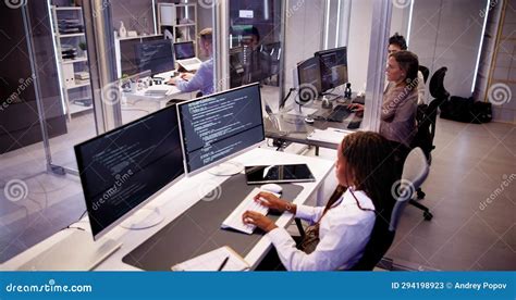 Software Programmer Or Coder Woman Stock Image Image Of Back