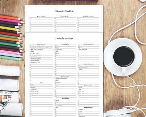 Minimalist Checklist Printable Pdf Minimalist Decluttering Checklist