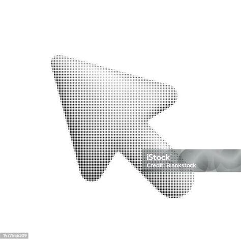 하프톤 점 화살표 마우스 커서 아이콘입니다 컴퓨터 인터페이스 포인터 여기를 클릭하십시오 화살표 벡터 검색에 대한 스톡 벡터 아트