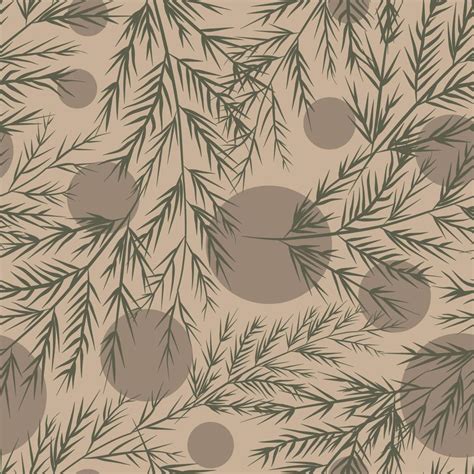Seamless Pattern Background Vector Illustration Of Branches With Leaves Berries For Decoration