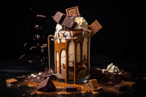 Premium Photo Innovative Pieces Chocolate Float Generate Ai