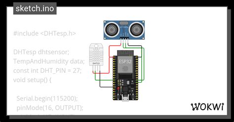Dht 22 And Ultrasonic Wokwi Esp32 Stm32 Arduino Simulator