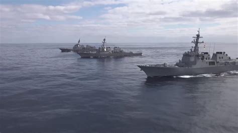 韩美日举行海上导弹防御演习 北京时间