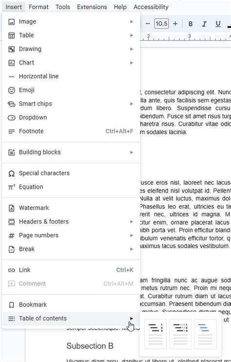 How To Make A Table Of Contents In Google Docs Sheets For Marketers