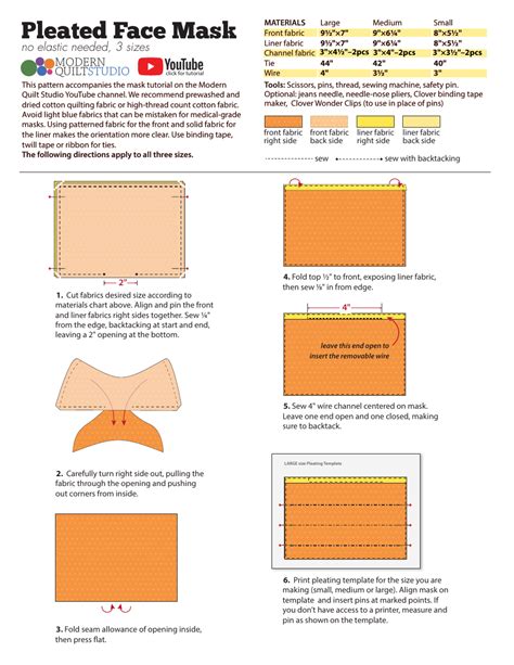 Pleated Face Mask Template Download Printable Pdf Templateroller