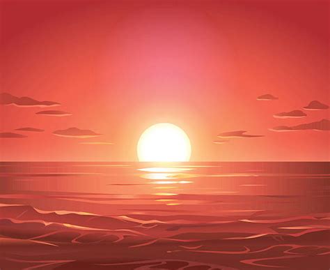 Ocean Sunset Illustrations Royalty Free Vector Graphics And Clip Art