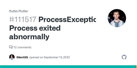processexception process exited abnormally · issue 111517 · flutter