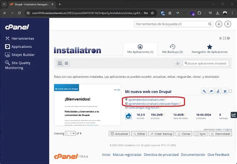 Cómo instalar Drupal en cPanel con Installatron