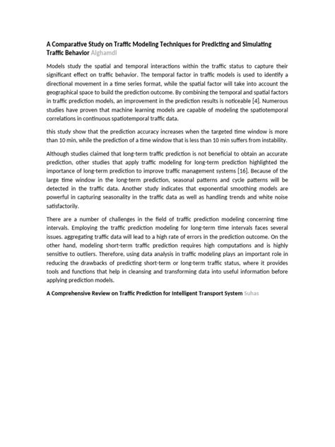 Traffic Prediction Models Techniques And Challenges Pdf Deep