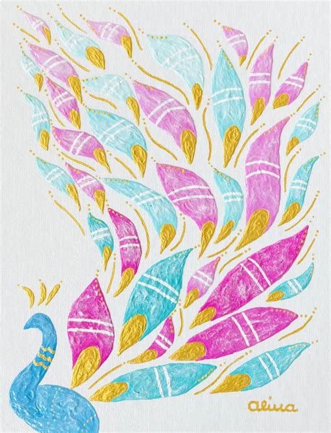 Peacock Tail Painting By Alina Deutsch Saatchi Art