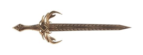 Espada dorada aislada sobre fondo blanco | Foto Premium