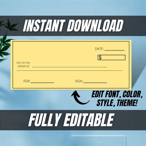 Editable Blank Check Template