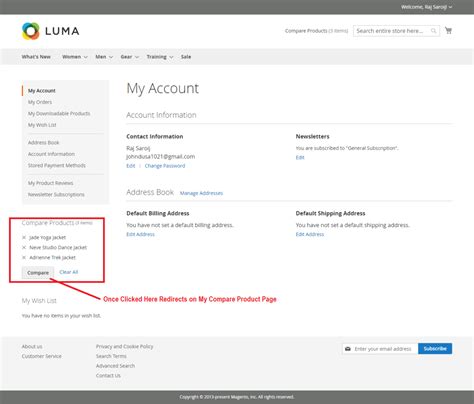which magento 2 x database tables store compare products mage2db