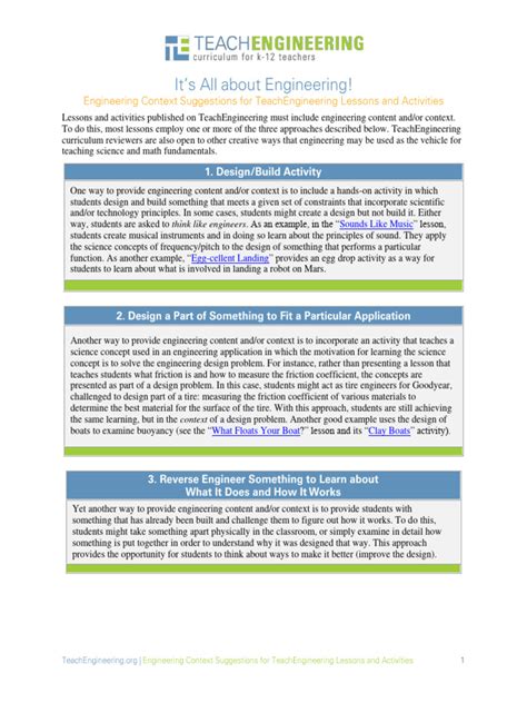 Te Engineering Context Guidelines V4 Pdf Engineering Design
