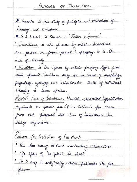 Ch 5 Principles Of Inheritance And Variation Hw Pdf