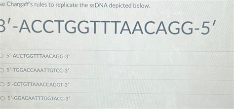Solved Se Chargaff S Rules To Replicate The SsDNA Depicted Chegg Com
