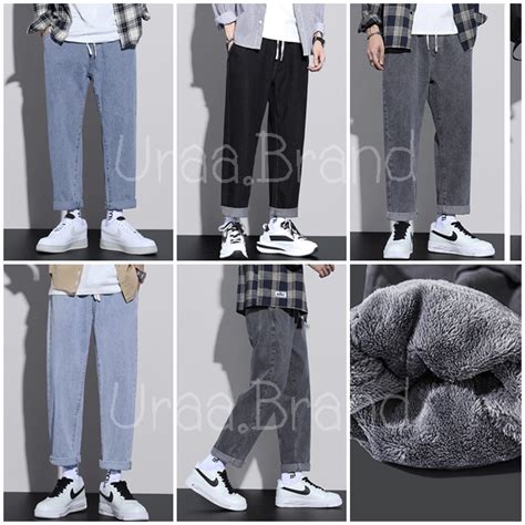 M 3xl 2 สี กางเกงยีนส์บุขน กางเกงยีนส์บุขน รุ่น กางเกงบุขนผู้ชาย รุ่น Line Man Jeans Mss ยีนส์