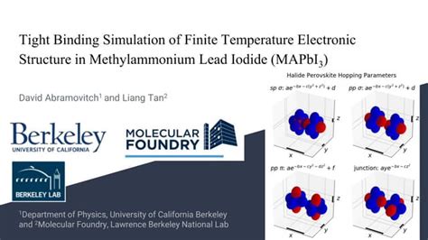 Aps D6300002 Tight Binding Simulation Of Finite Temperature Electronic Structure Dynamics In