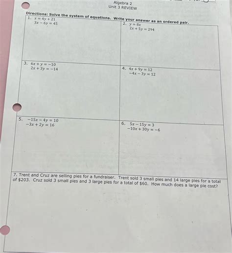 [solved] alberga 2 review unit 3 algebra 2 unit 3 review directions solve course hero